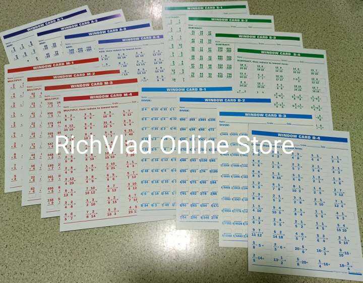 Math Window Card Complete Series A-1 to D-4 (16pcs. SET) | Lazada PH