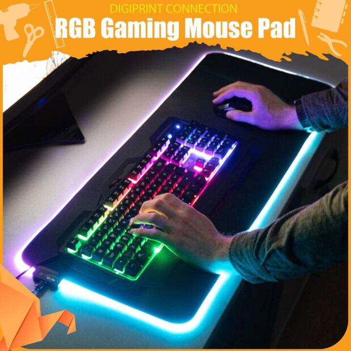 RGB plant rubber gaming mouse pad extra large luminous 80cm x 30cm x ...
