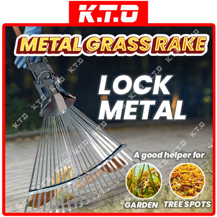 22 Teeth Heavy Duty Metal Grass Rake Crawler Garden Rake Head ...
