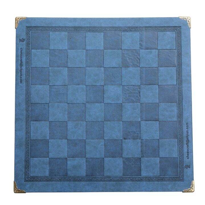 Embossed Design PU Leather International Chess Board Mat Checker ...