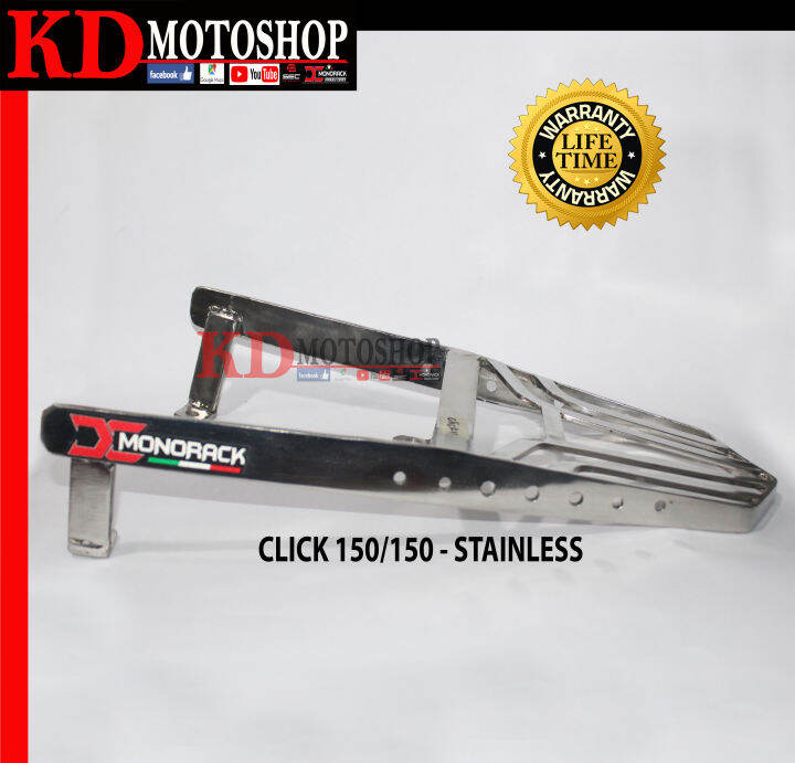 Honda Click 125/150 Stainless DC Monorack Bracket | Lazada PH