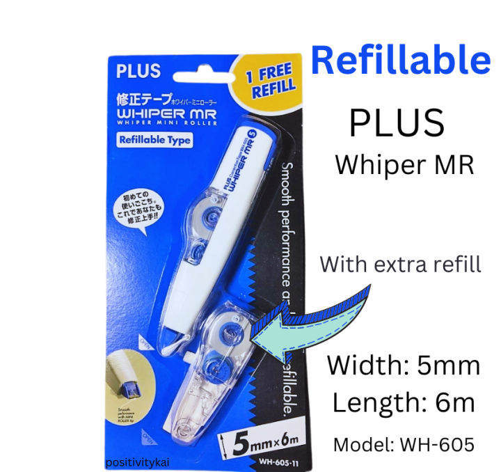 PLUS Whiper MR WH 605 mini roller correction tape 5mmx6m | Lazada PH