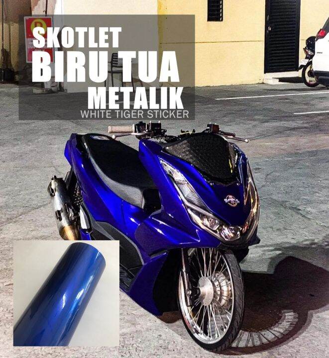 SKOTLET STIKER MOTOR BIRU TUA METALIK CANDY SCOTLITE BIRU METALIK CANDY ...
