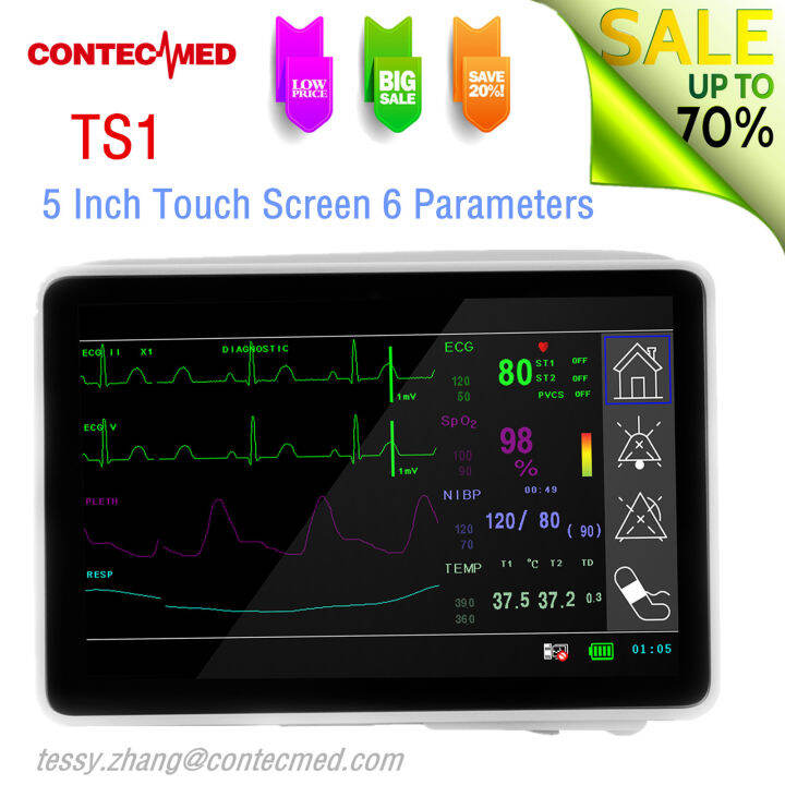 ContecMed TS1 Smart Portable Patient Monitor 5 Inch Touch Screen ICU ...