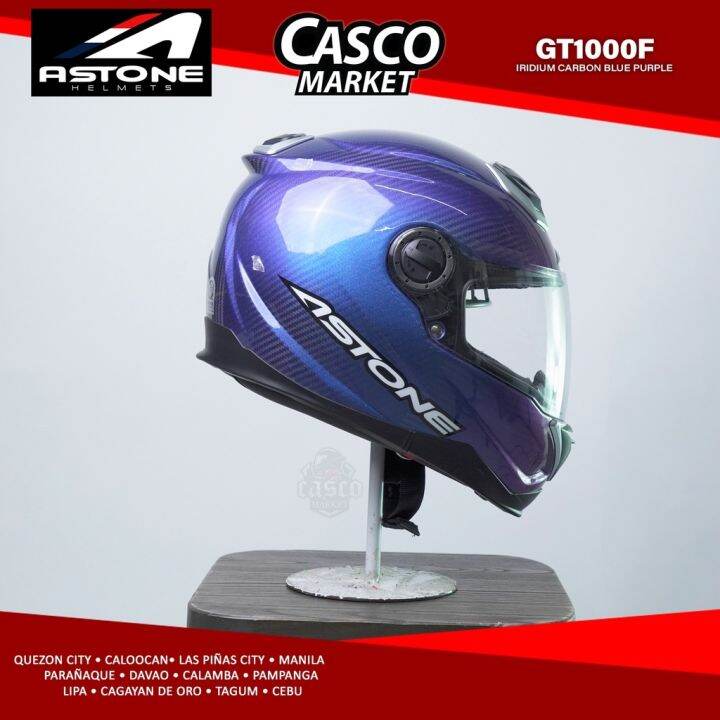 ASTONE GT1000F CARBON FULL FACE DUAL VISOR MOTORCYCLE RIDING HELMET ...