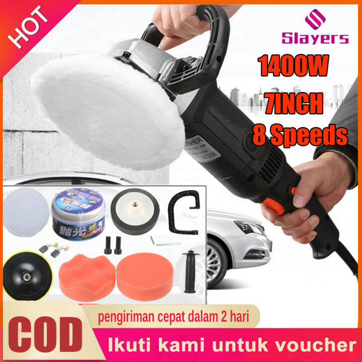 1400W 7INCH Polisher Mobil Listrik Waxing Polisher Mesin M14 Polisher ...