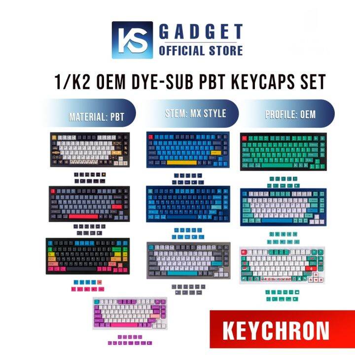 KEYCHRON Q1/K2 OEM DYE-SUB PBT KEYCAPS SET - 10 MODEL AVAILABLE | Lazada