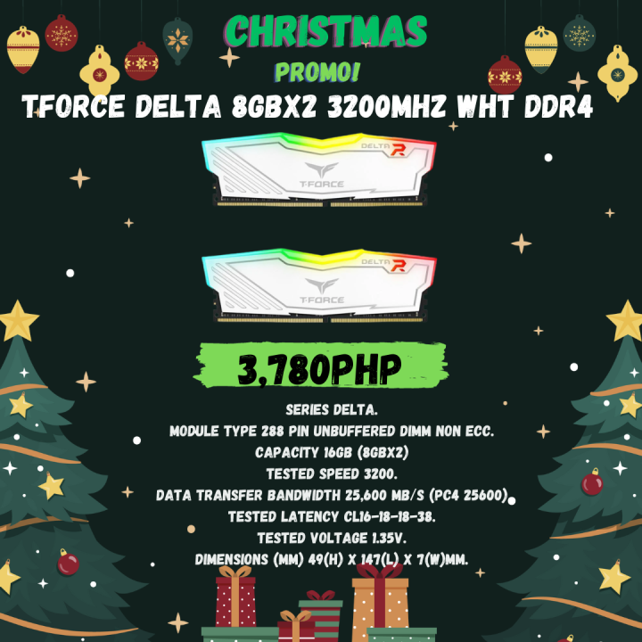 Tforce Delta 8gbx2 3200mhz wht ddr4 | Lazada PH