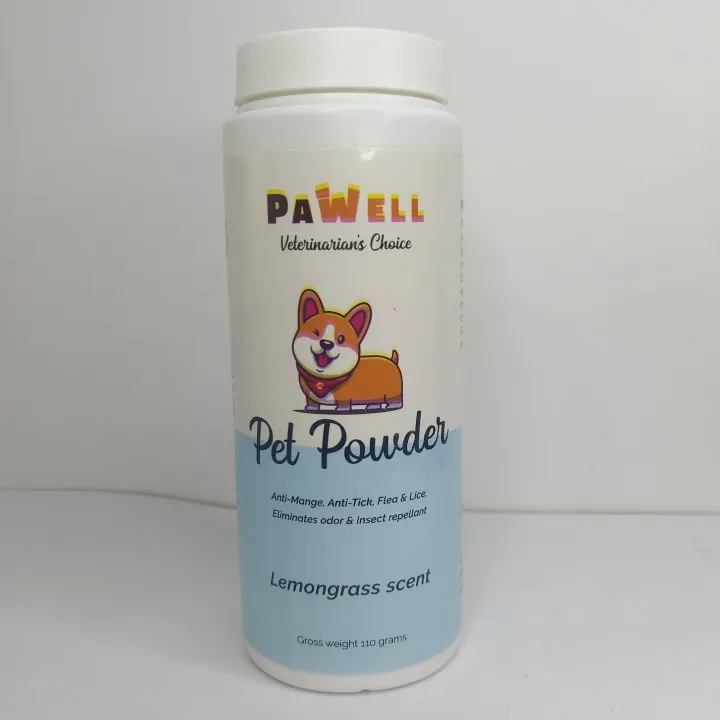[VET SUPPORT] Pawell Pet Powder 110grams Lemongrass Scent / Anti Mange ...