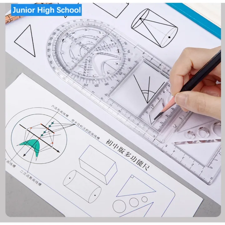 Multifunctional Drawing Ruler Geometric Function Drawing Measuring ...
