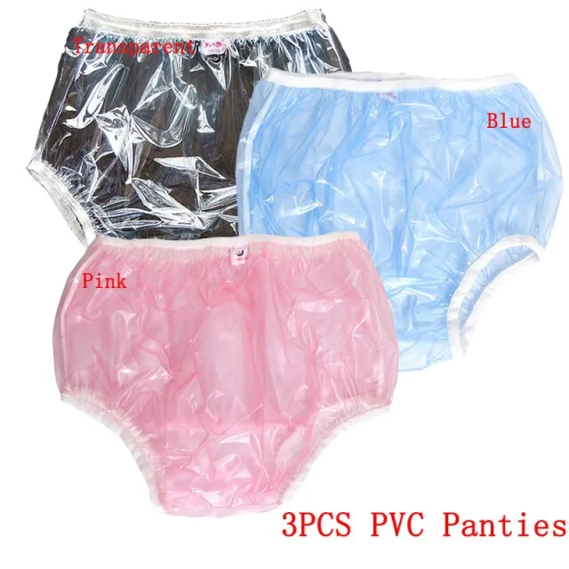 3PCS ABDL adult diaper pvc reusable baby pant diapers onesize plastic ...