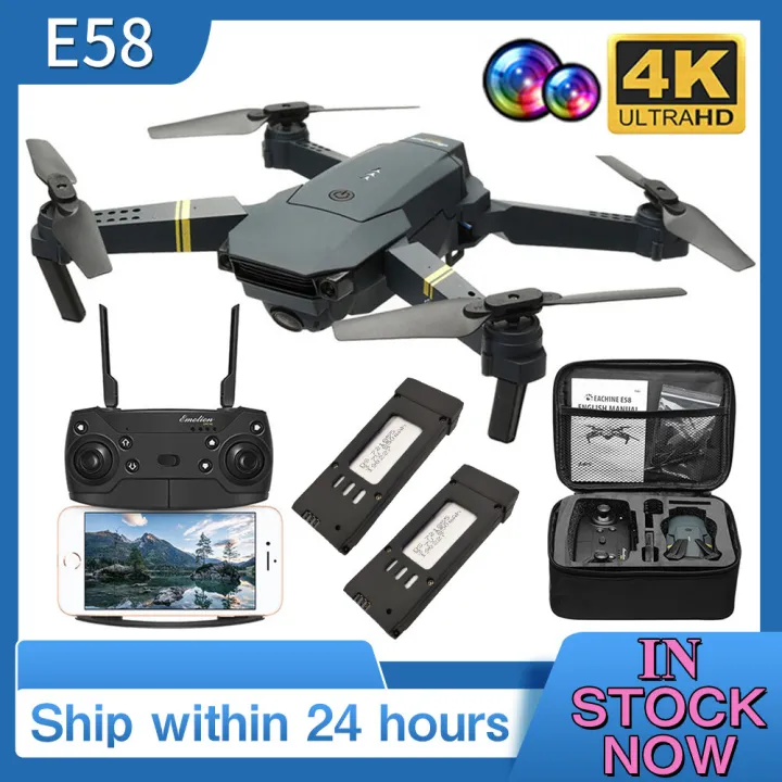 (ส่งมาจากประเทศไทย)โดรนบังคับ E58 WIFI FPV With Wide Angle HD 4K Camera ...