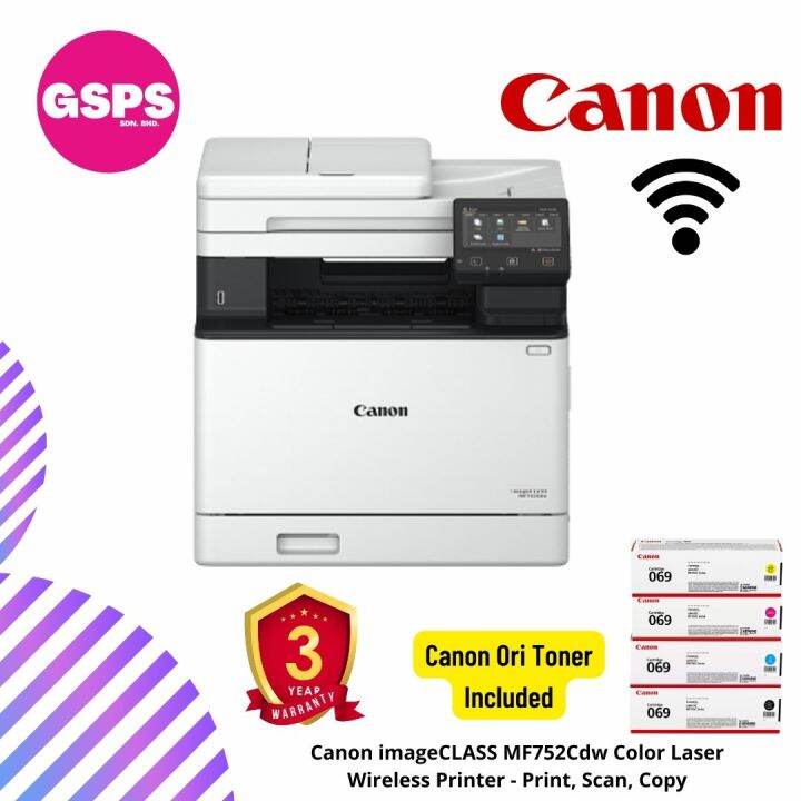 Canon imageCLASS MF752Cdw Color Laser Wireless Printer - Print, Scan ...
