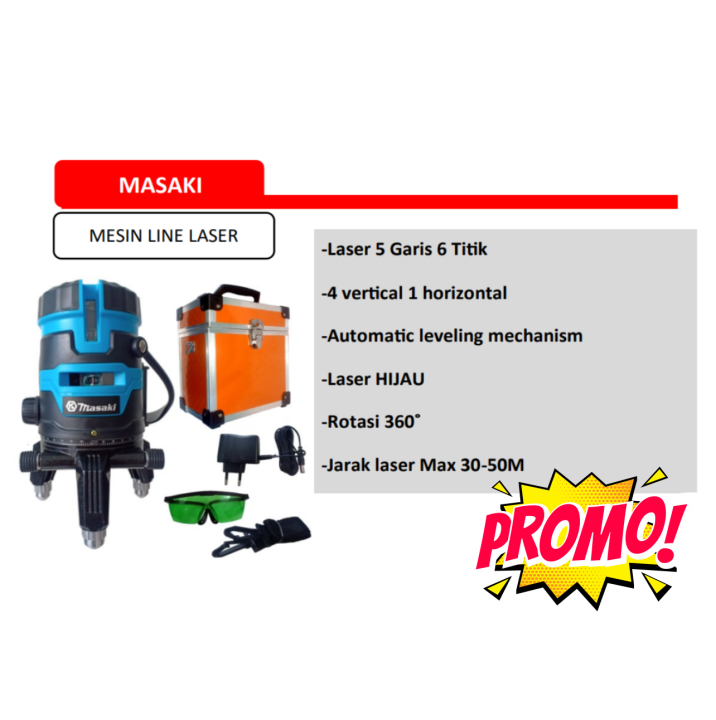 Waterpas Line Laser Balancing 5 Garis Line 6 Titik Point Auto Levelling ...
