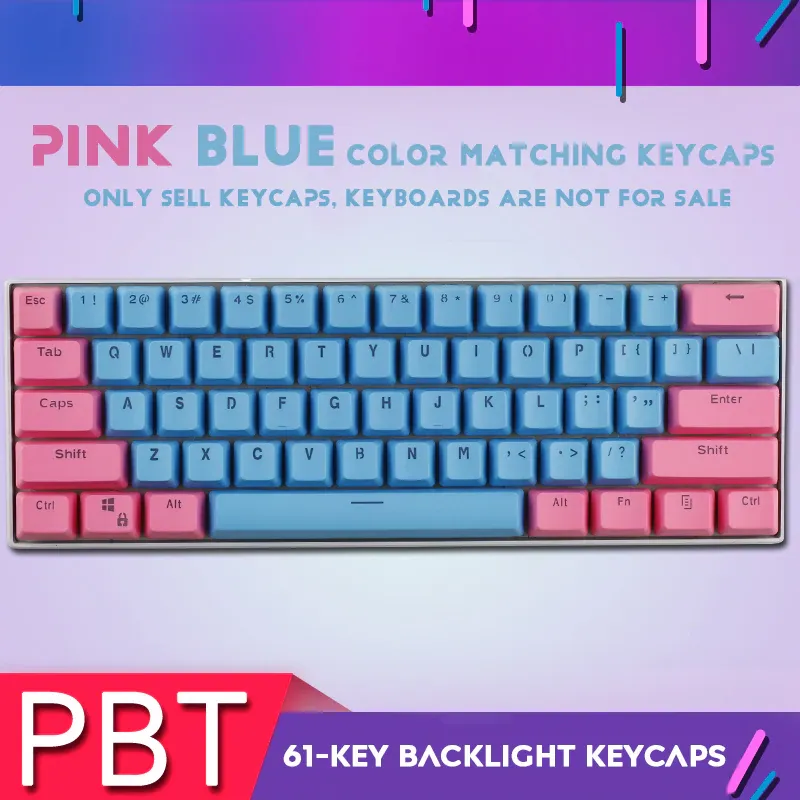 GPlanet เซ็ตปุ่มคีย์แคป 104 คีย์ PBT Backlight Keycaps ไฟลอด สำหรับคีย์ ...
