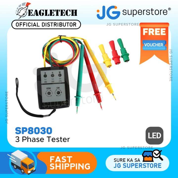 Eagletech Phase Sequence Meter 3 Phase Rotation Indicator Tester with ...