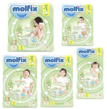 Molfix Natural Pants โมฟิก เนเชอรัล แพนท์ ผ้าอ้อมเด็กสำเร็จรูป รุ่นพรีเ ...