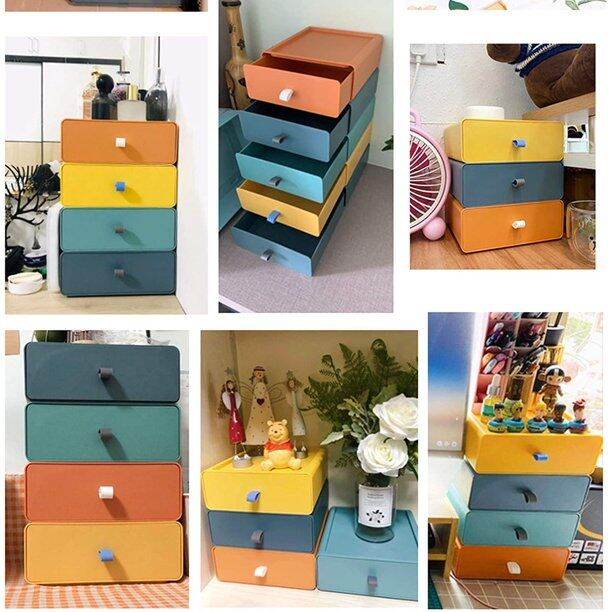 Stackable Storage Drawers Desktop Stacking Drawers Multicolor Storage ...