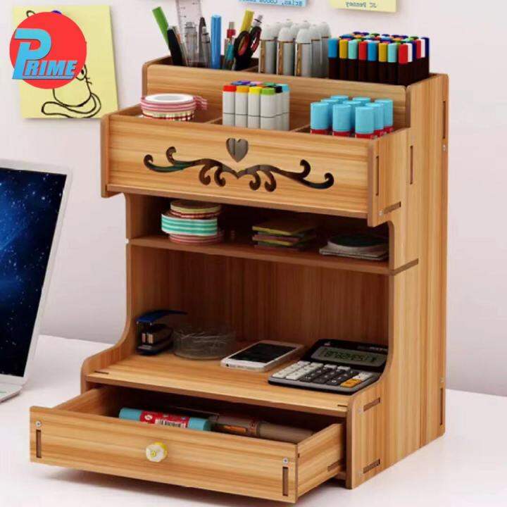 PRIME Wooden Organizer Box, Wooden Desktop Organizer, Multi-function ...