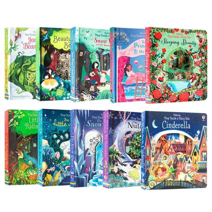 10 Books/set Usborne Book Peep Inside Board Book Classic Fairy Tale ...