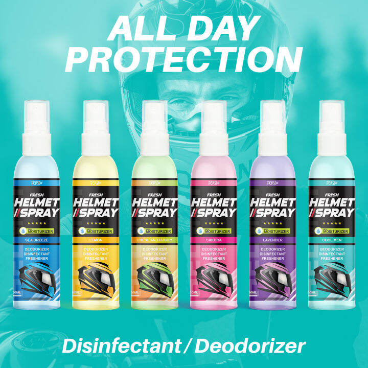 FRESH HELMET SPRAY Disinfectant and Deodorizer w/ Moisturizer ...