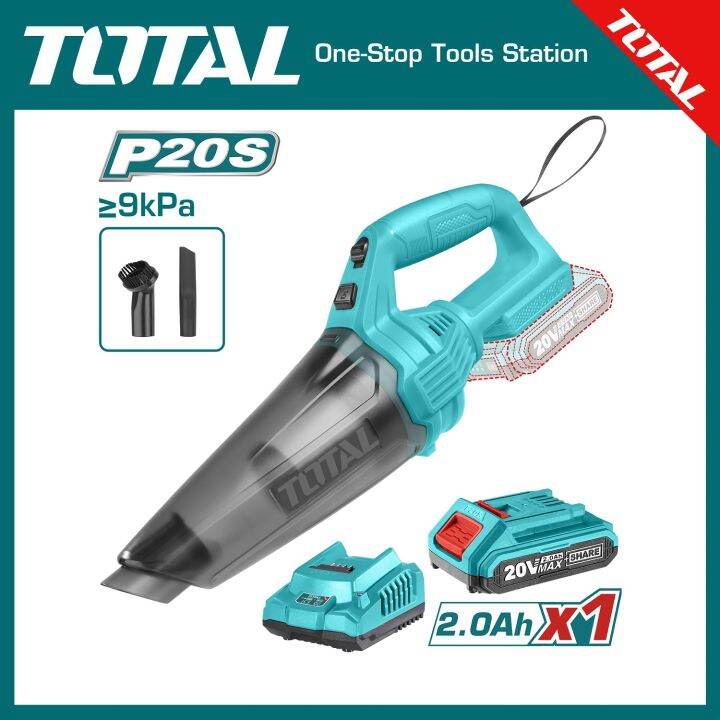 TOTAL Cordless Vacuum Cleaner TVLI20126 20V 0.5L 9KPa 1Pack 2.0Ah ...