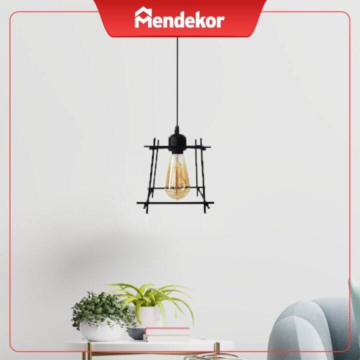 Murai | Kap lampu gantung hias industrial besi kotak modern minimalis | Lazada Indonesia