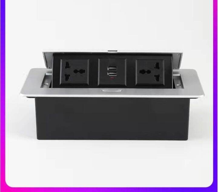 Desktop Socket Table Outlet Socket With USB Charging Slow Pop Up Silver ...