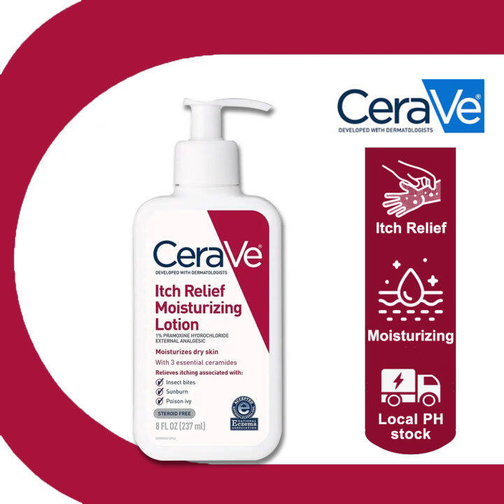 Cerave Itch Relief Moisturizing Cream/ Lotion Dry Body Skin Itch Relief ...