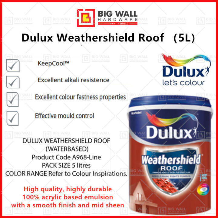 5L Dulux Weathershield Roof - 5 Liter Big Wall Hardware | Lazada