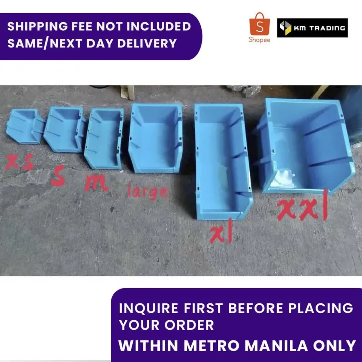 Stackable Bin Boxes Storage Organizer Supplies Tools Bins and Rack ...