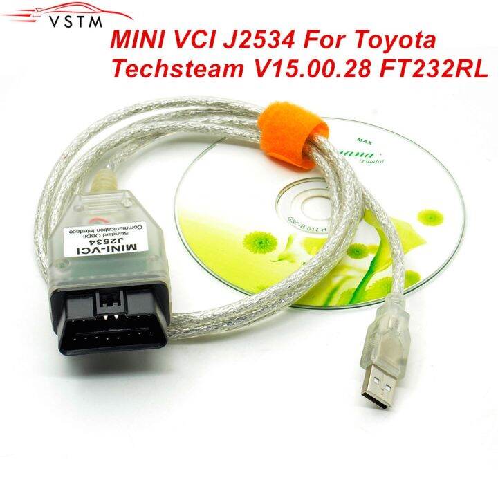 V15.00.028 For Toyota MINI VCI J2534 With FTDI FT232RL OBD OBD2 Car ...