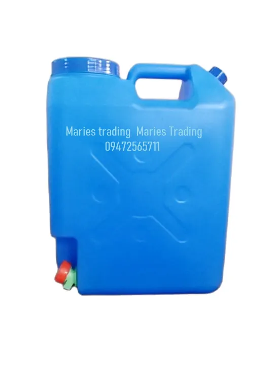 SLIM WATER CONTAINER /5 GALLONS with faucet /SLIM Blue Container ...