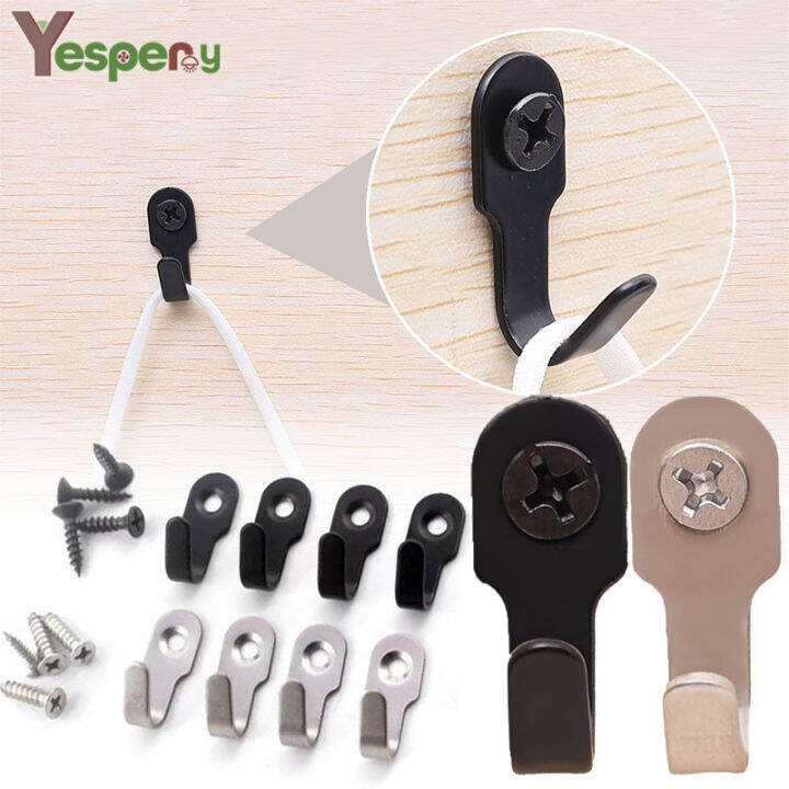 YESPERY 1/4/8Pcs Stainless Steel Mini U-shaped Hook with Screw Wardrobe ...