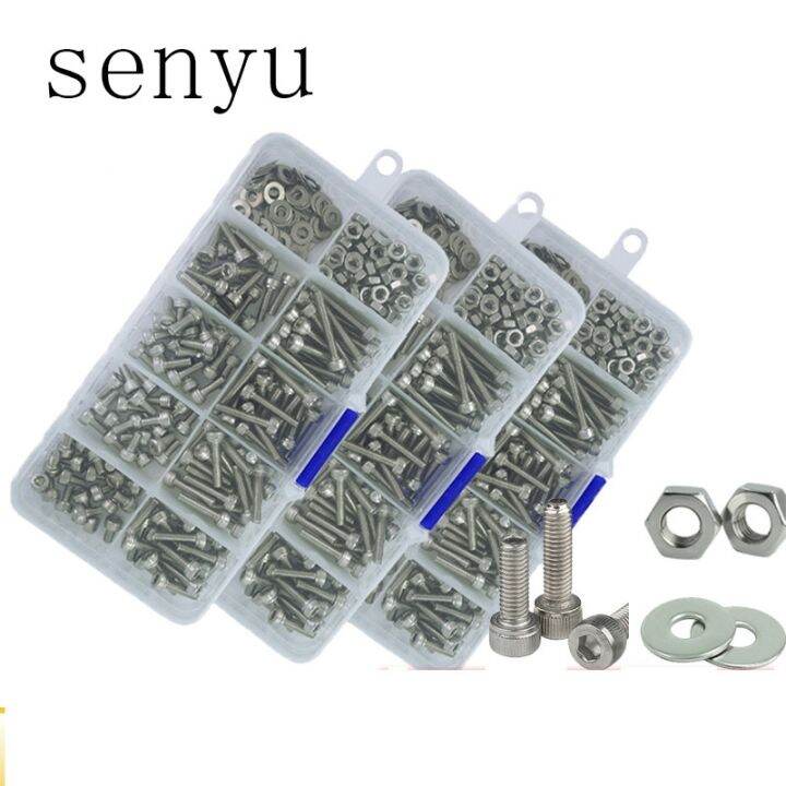 SENYU M2 M2.5 M3 Hex Hexagon Socket Screw Set Stainless Steel Flat Round Cap Head Screw Kit ...