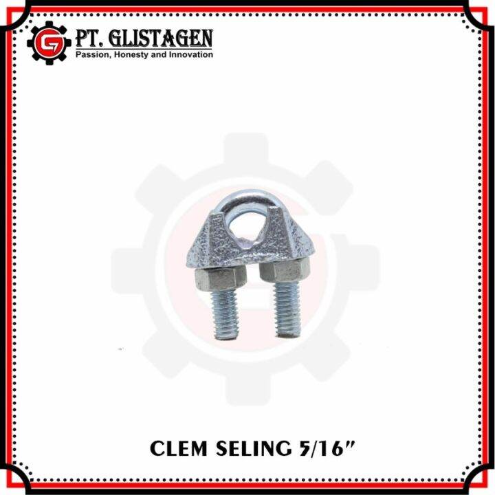 Klem Tali Kawat Baja Kabel Seling Sling 5/16" inch Kuku Macan Clamp 8mm ...