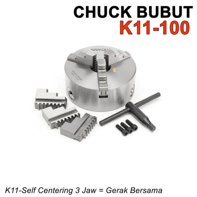 Chuck Bubut 4" Claw K11-100 3 Jaw Cekam Kaki 4 Inch Self Centering | Lazada Indonesia