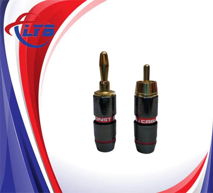 RCA Banana Plug Connector, 6mm Male Double Self-Locking Lotus Wire ...