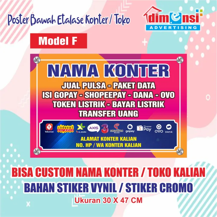 Stiker Bawah Etalase Konter / Poster Bawah Etalase Konter Murah ...