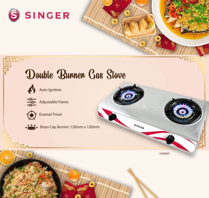 Singer Double Burner Gas Stove GS888SP | Lazada