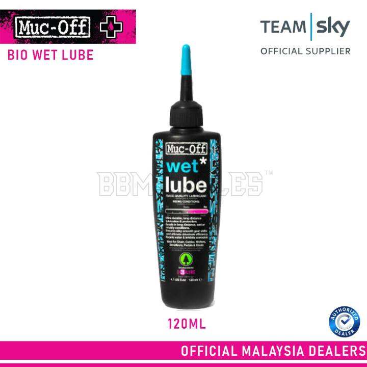 MUC-OFF BIO WET LUBE 120ML BICYCLE CHAIN LUBE PREMIUM CYCLE CHAIN LUBES ...