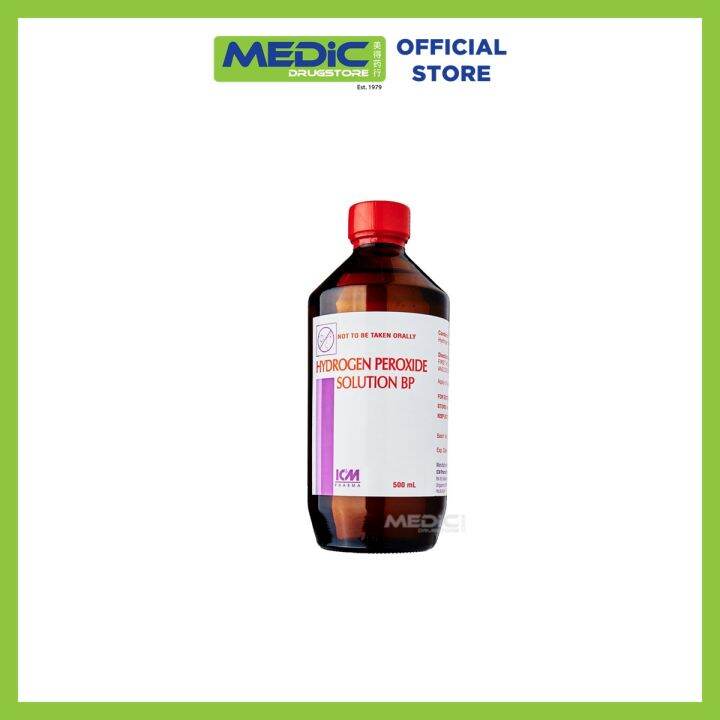 [Bundle of 4] ICM Pharma Hydrogen Peroxide Solution Bp 500Ml - By Medic ...