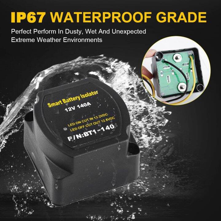 12V 140A Dual Smart Battery Isolator Relay Voltage Sensitive Relay ...