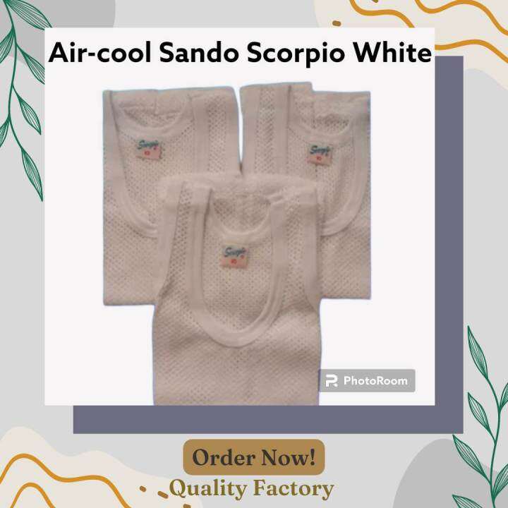 1QF' AIRCOOL SANDO SCORPIO ( WHITE ) KIDS 3PCS PER PACK | Lazada PH
