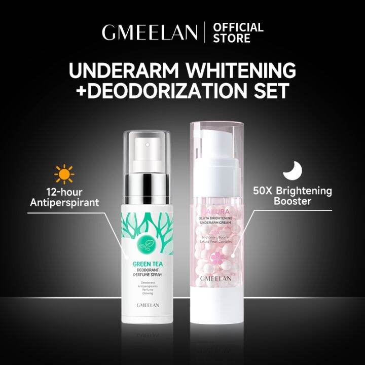 GMEELAN Underarm Whitening Cream and Deodorization Spray Set 50ml+30g ...