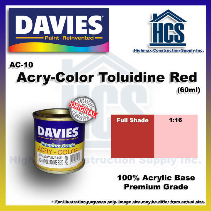 Davies AC-10 Acry-Color Toluidine Red (1/4L | 60ml) | Lazada PH