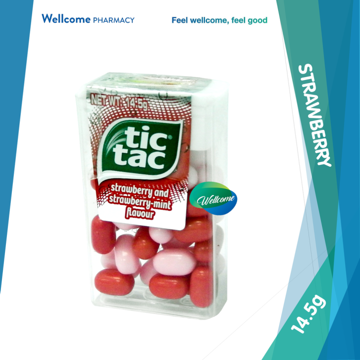 Tic Tac Flavoured Candies - Strawberry and Strawberry Mint Flavour - 14 ...