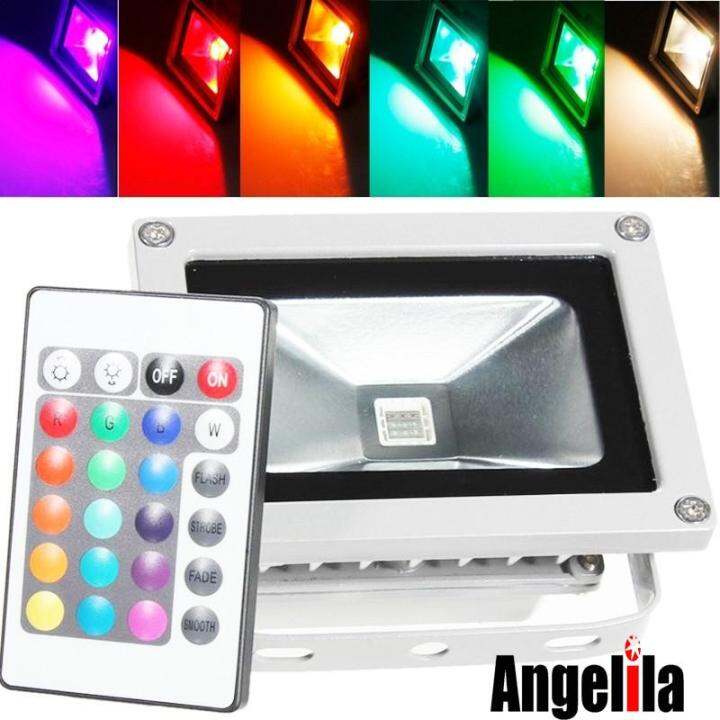 LED Flood Light Outdoor 10W Color Changing Floodlight 220V with Remote ...