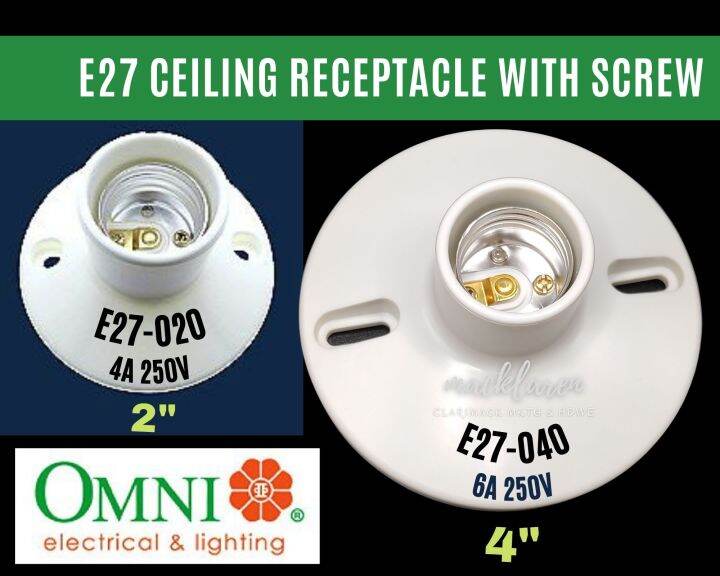 Omni Ceiling Receptacle ️ Bokilya Socket E27 ️ 2 inches ️ 4 inches ️ ...