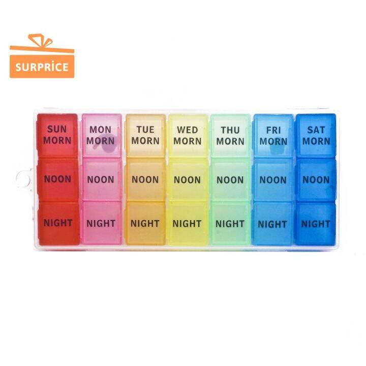 Kotak Obat 21 Divider Pelangi / Tempat Obat / Tempat Obat Harian ...